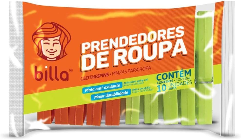Prendedor de Roupa Plástico Billa 10 un