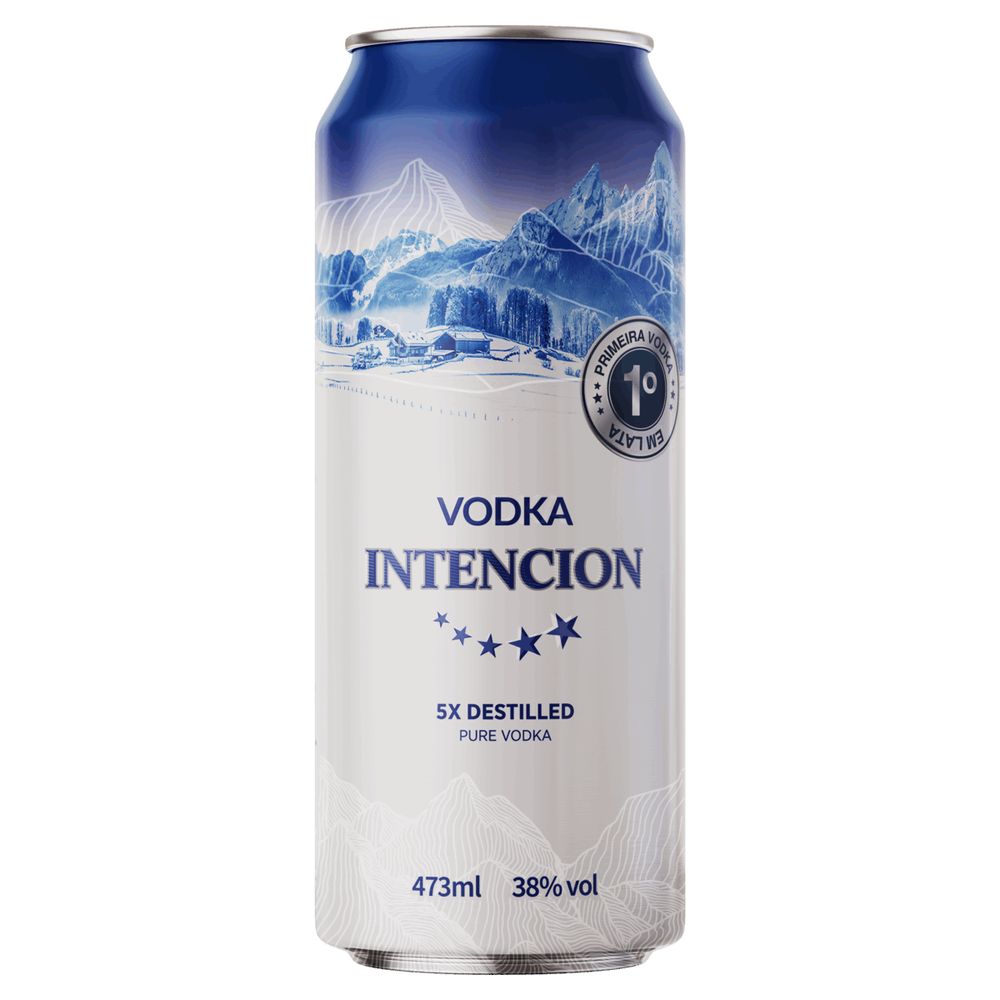 Vodka 5x Destilada Intención lata 473ml