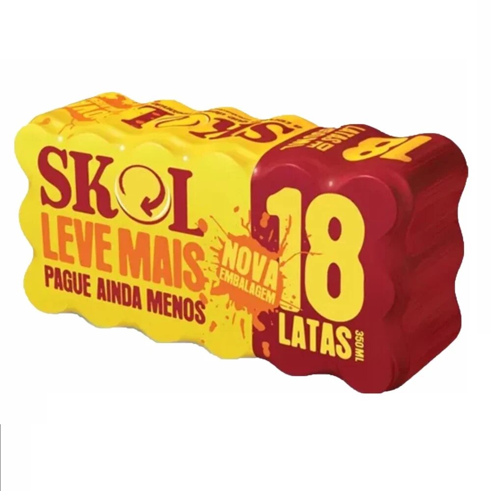 Pack Cerveja Pilsen Skol 350ml com 18un Pack Cerveja Pilsen Skol 350ml com 18un