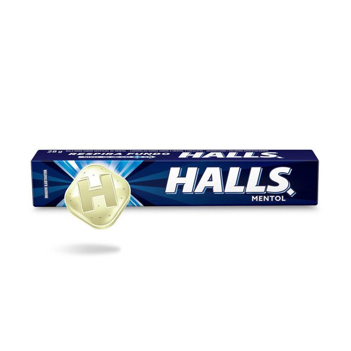 Bala Mentol Halls Pacote 28g